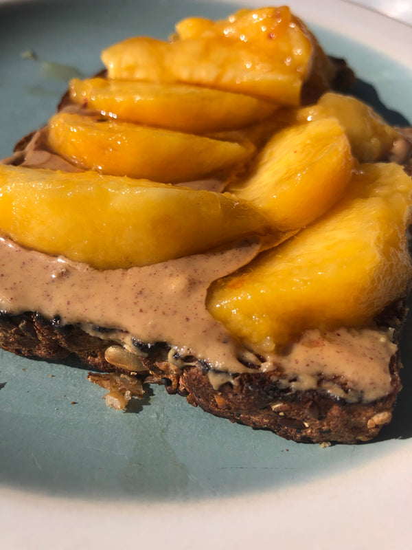 Peaches, honey & Peanut Butter Toast - Earth Sweet Boutique
