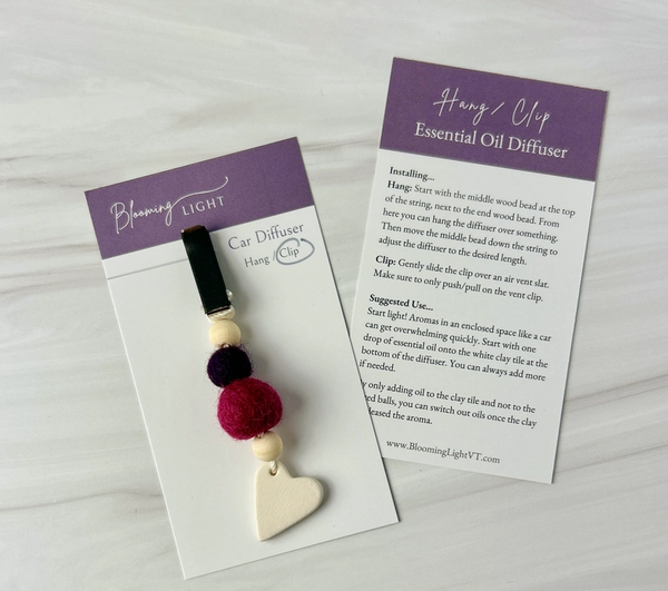 Red Heart Tile Car Diffuser - Earth Sweet Boutique